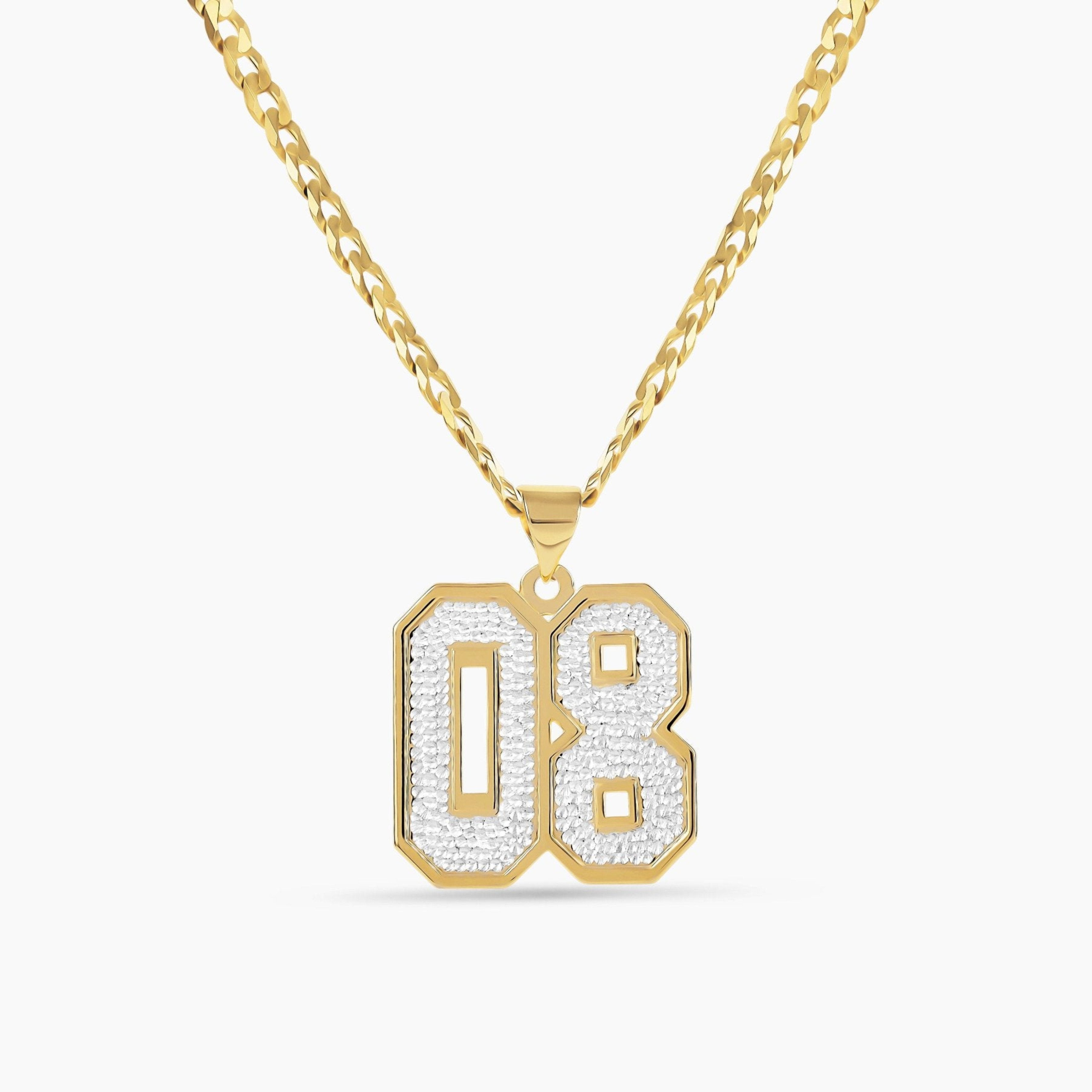 Iced out number pendant store