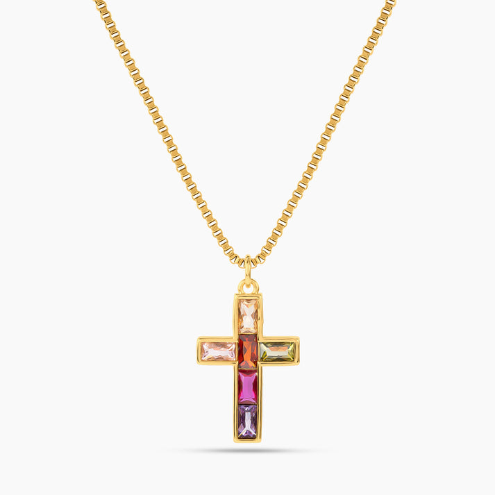 Fine Rainbow Cross Pendant – Tres Colori Jewelry