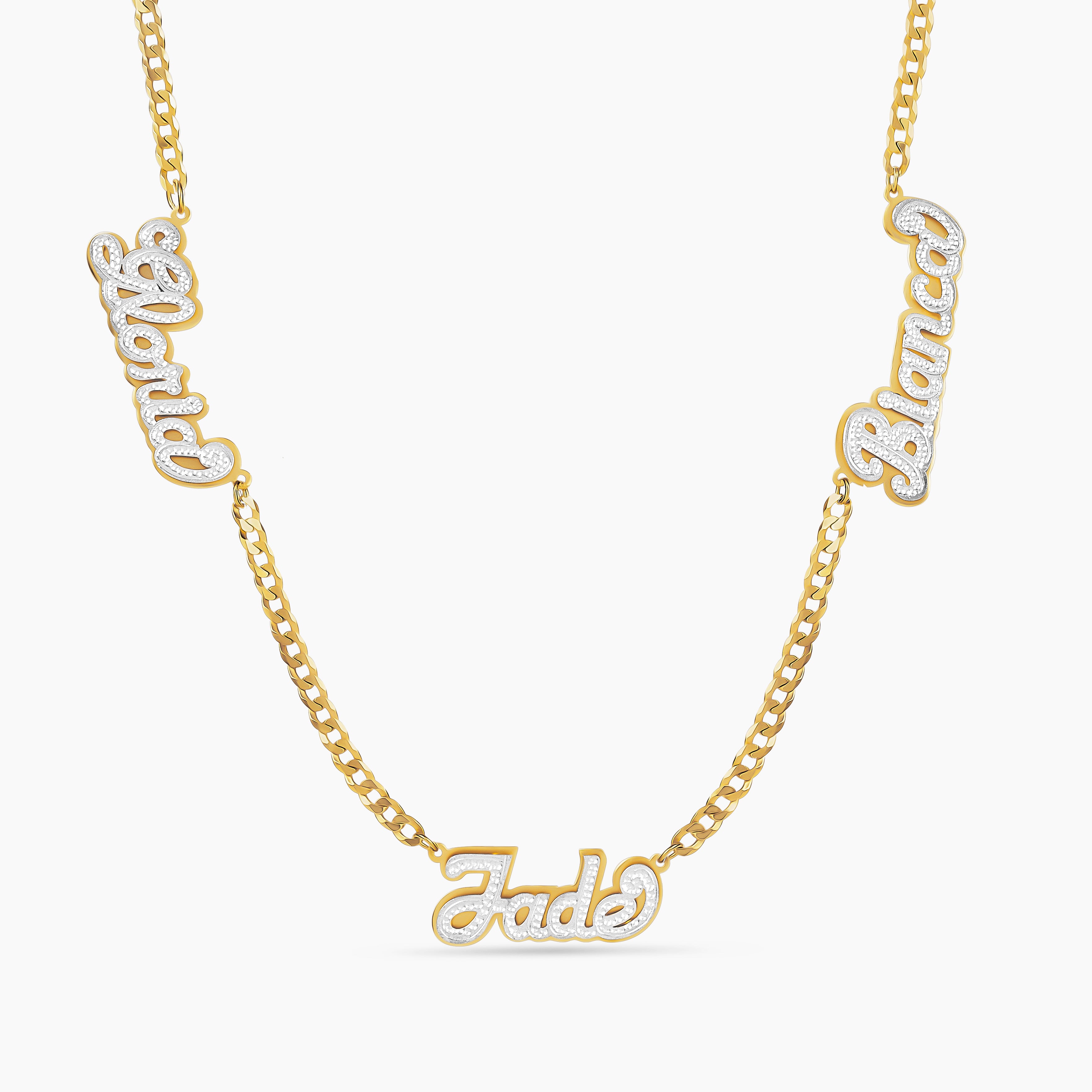 Double Plated Three Name Necklace| Tres Colori – Tres Colori Jewelry