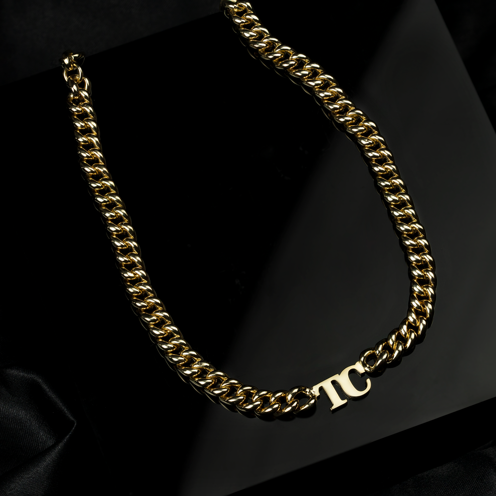 Personalized Double Initial XL Cuban Chain - Tres Colori
