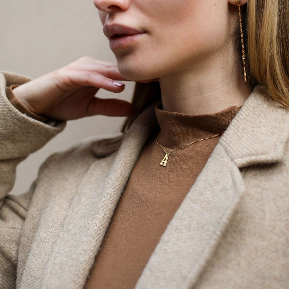 Block Initial Necklace – Tres Colori Jewelry