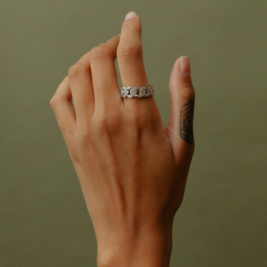 The Iced Cuban Link Ring – Tres Colori Jewelry