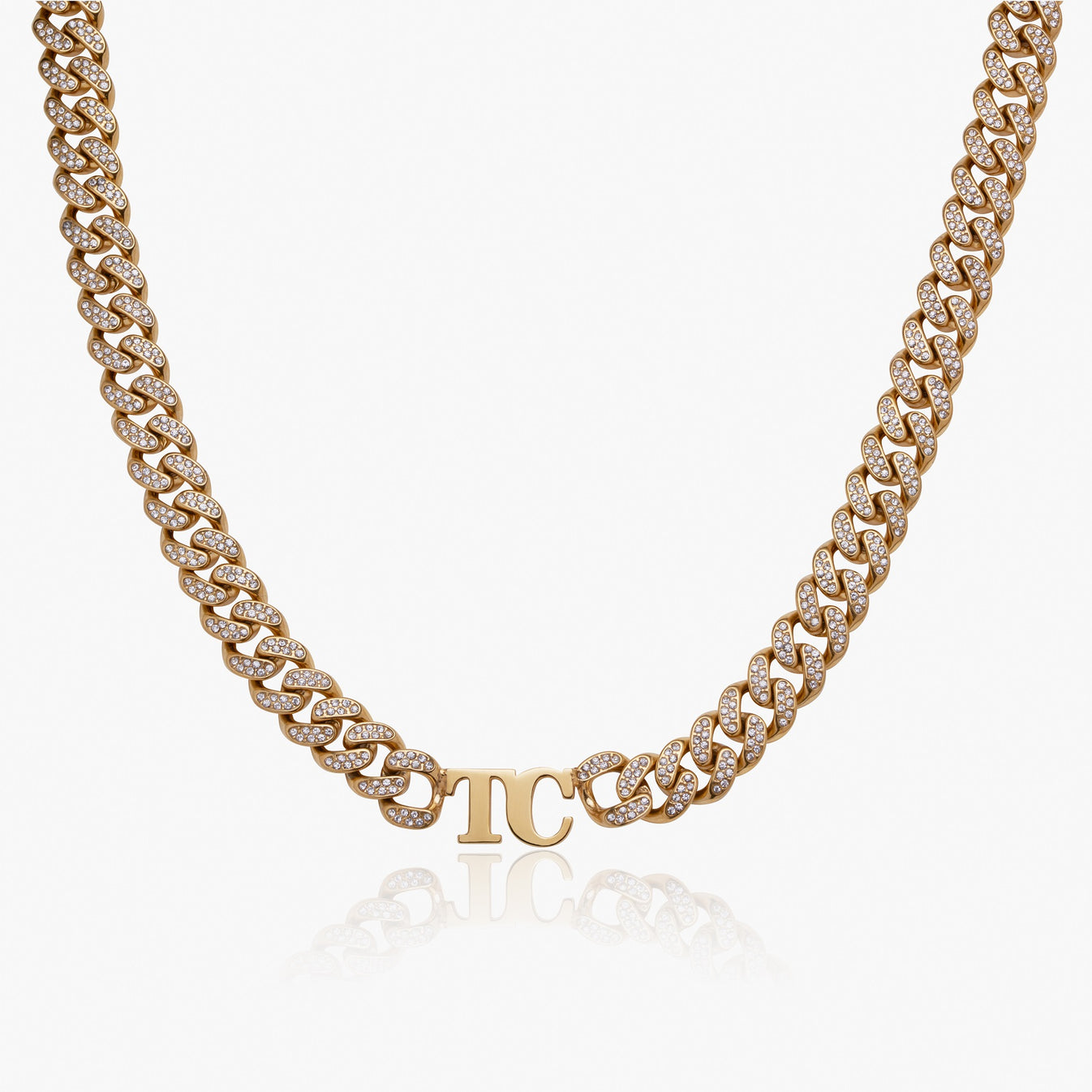 Iced Double Initial XL Cuban Chain – Tres Colori Jewelry