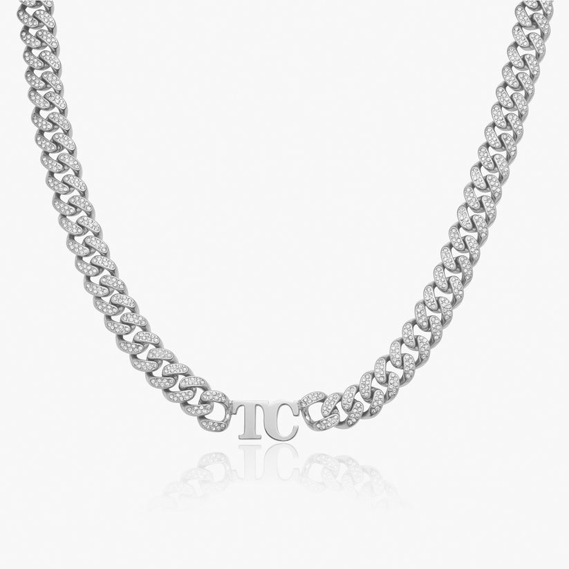 Iced Double Initial XL Cuban Chain – Tres Colori Jewelry