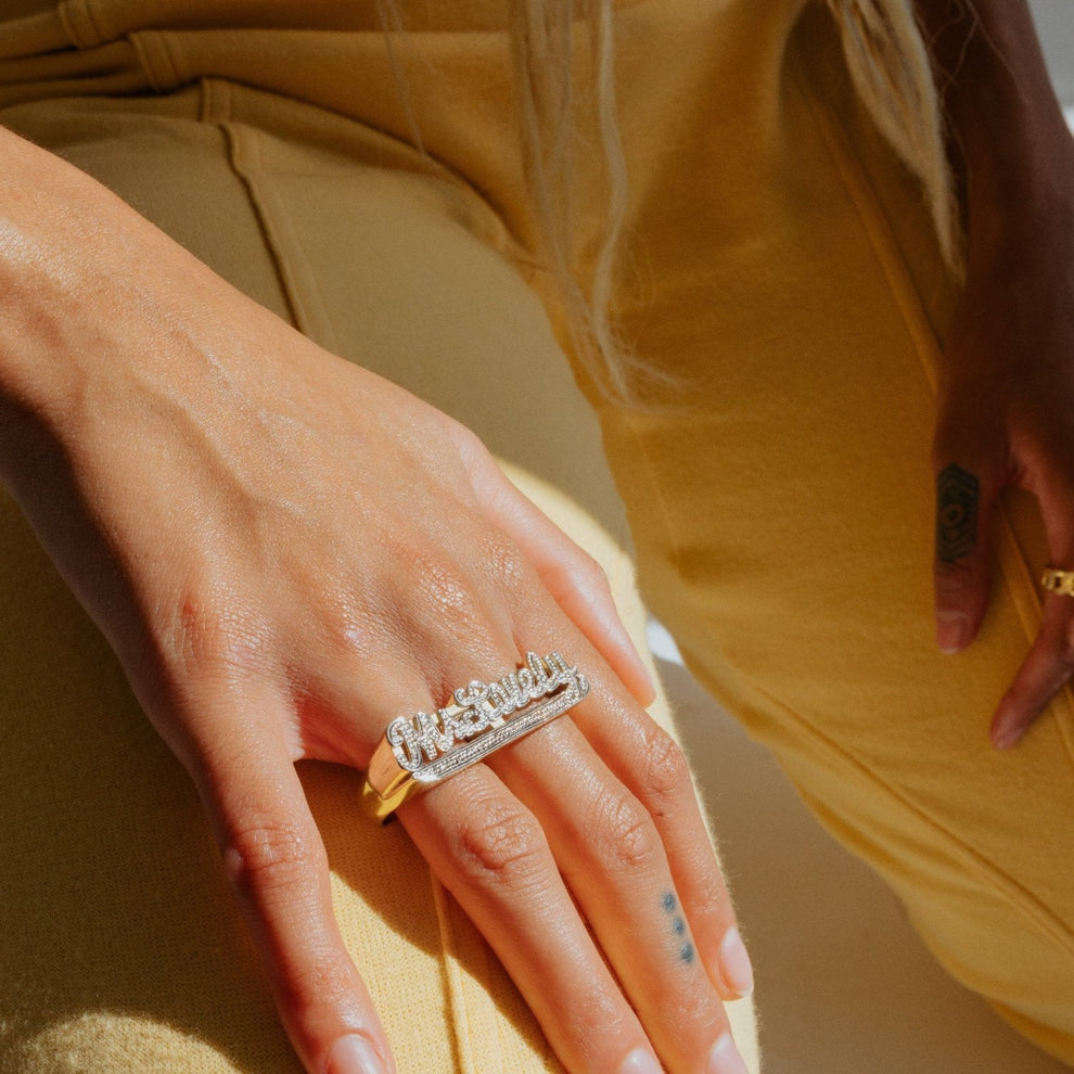 Two Finger Name Ring – Tres Colori Jewelry
